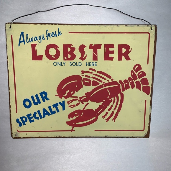 Accents | Vintage Tin Lobster Sign For The Beach House | Poshmark